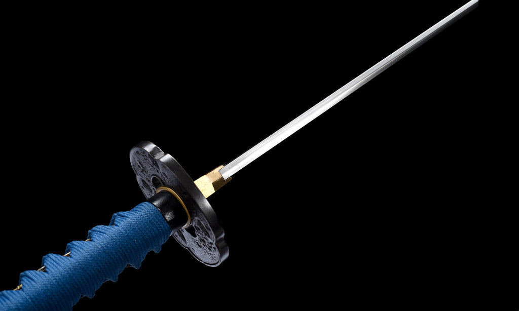 Sanmai Blade Sword Handmade Black Katana Sword Real Japanese Samurai S ...