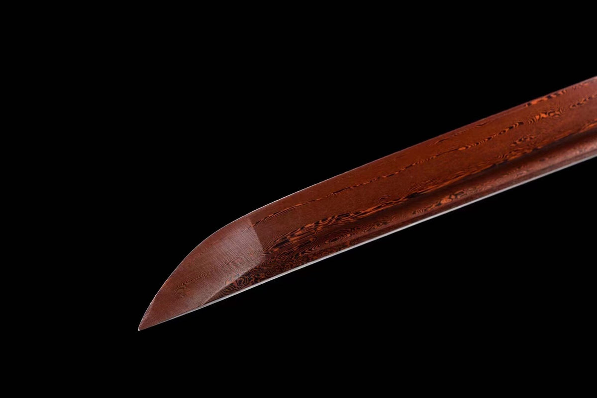 Damascus Steel Ghost Cut Katana Sword,Real Handmade Japanese Samurai S ...