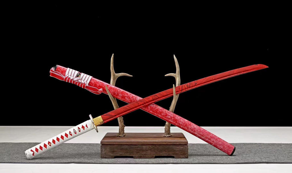 Red Flame Katana,Japanese Samurai Sword,Real Handmade Katana,High Mang ...