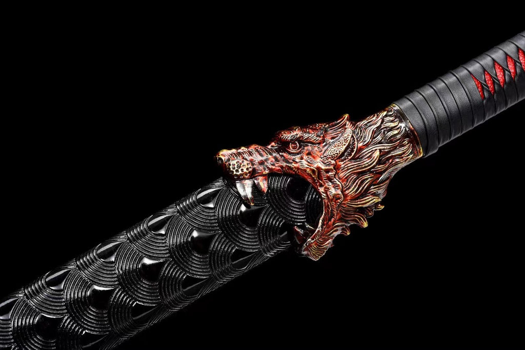 Red Blood Wolf Sword,Tang-Horizontal Knife,Real Tang Sword,Handmade Ch ...