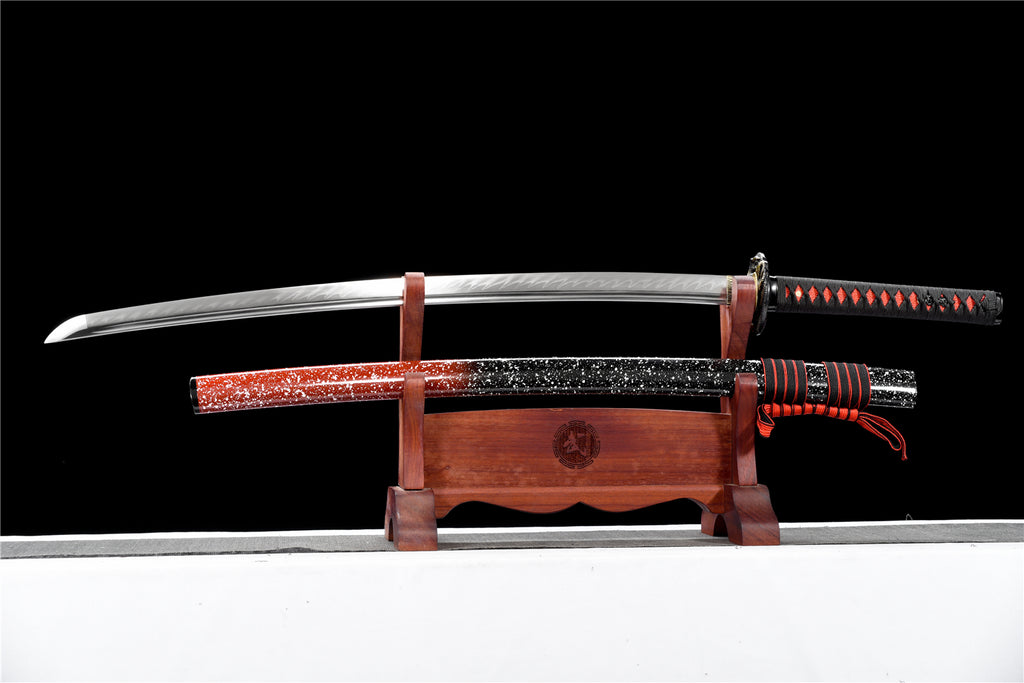 T10 Steel Clay Tempered With Hamon Handmade Fire Python Katana Sword R – SwordCulture