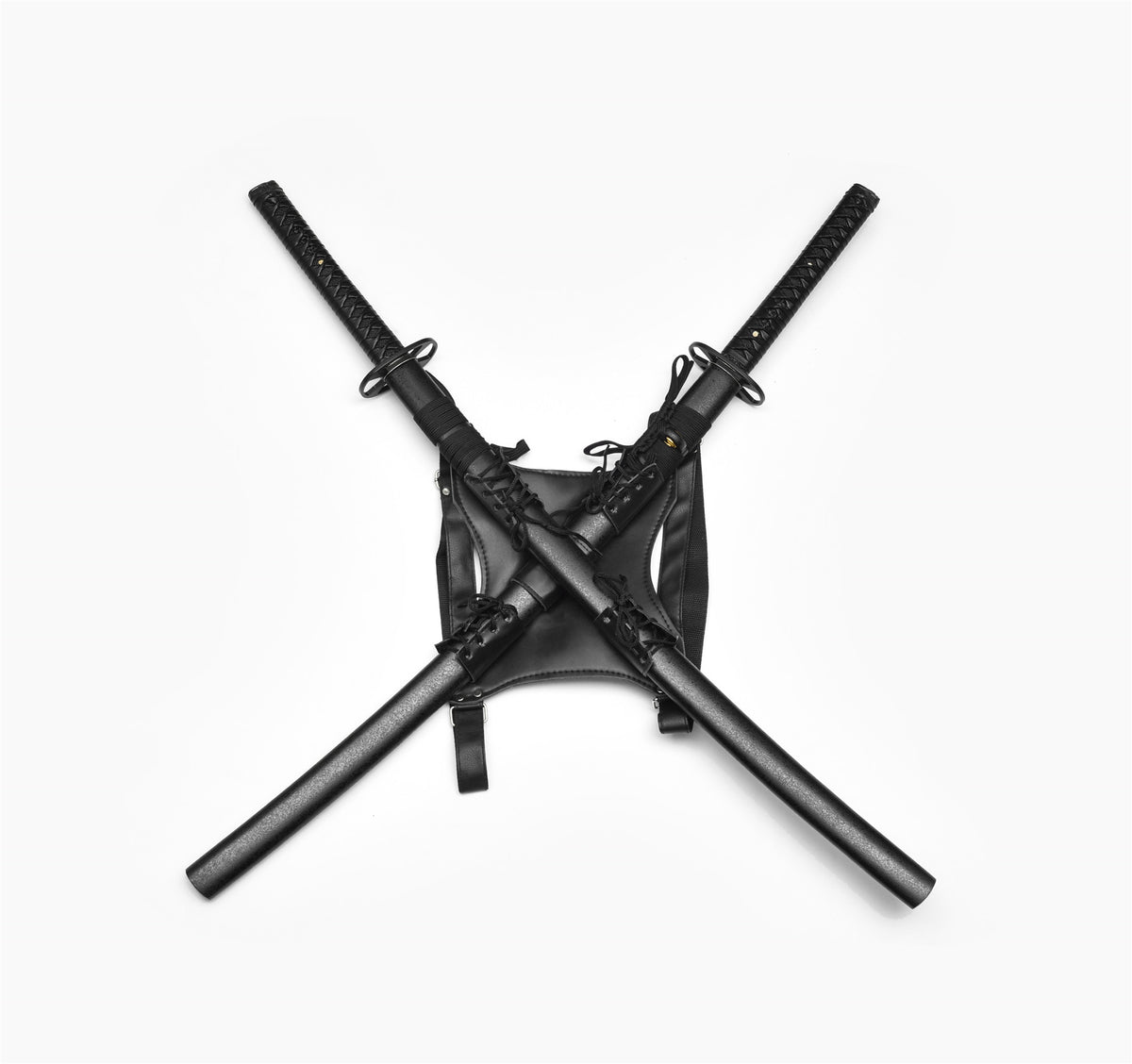 Handmade Deadpool Katana Set Black Double Ninja Katana Swords With Car ...