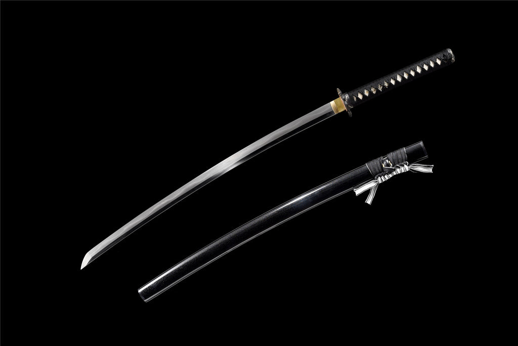 Sanmai Blade Sword Handmade Golden Wave Katana Sword Real Japanese Sam ...