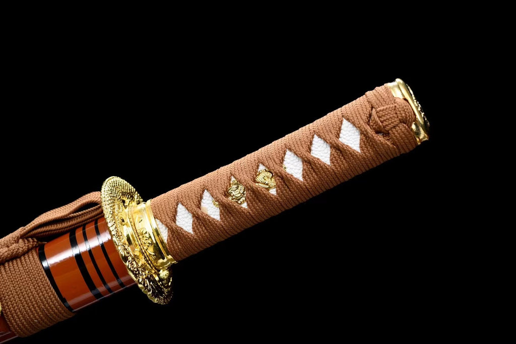 Orange Wooden Tanto Sword,Japanese Samurai Wooden Sword,Handmade woode ...
