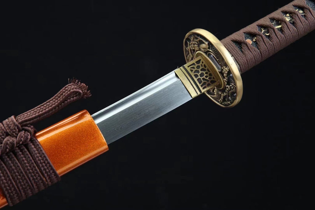 Damascus Steel Sword Falling Flower Katana Sword,Real Handmade Japanes ...