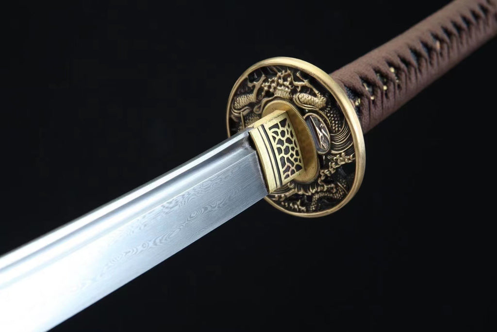 Damascus Steel Sword Falling Flower Katana Sword,Real Handmade Japanes ...