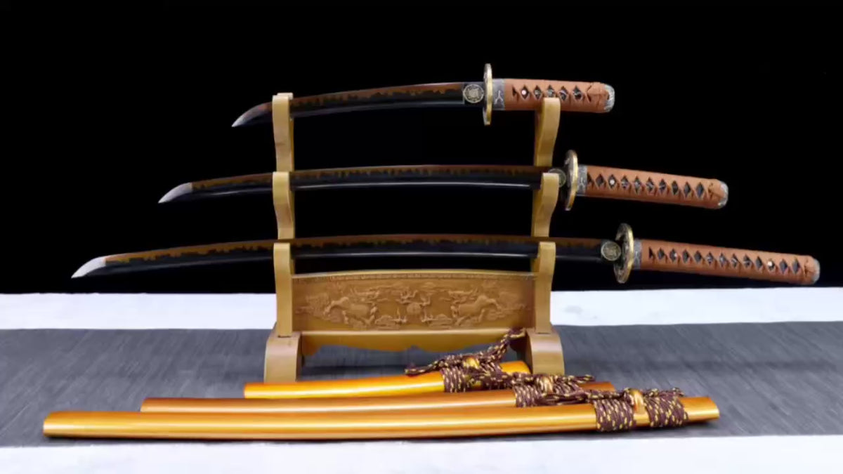 Jun Yi Katana Set, Katana, Wakizashi, and Tanto Sword,Japanese Samurai ...