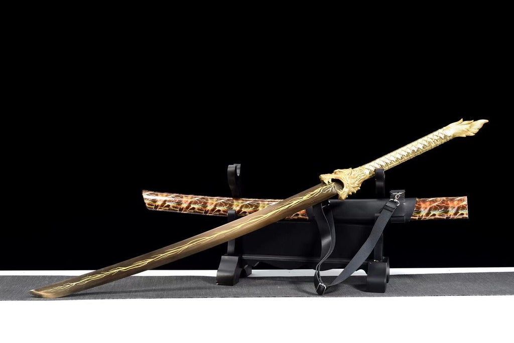 Golden Flame Wolf Sword,Handicrafts,Chinese Saber,Real Sword,Handmade ...
