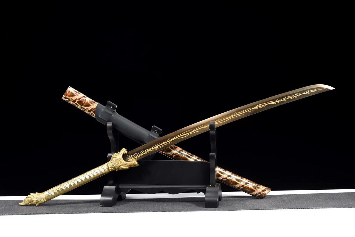 Golden Flame Wolf Sword,Handicrafts,Chinese Saber,Real Sword,Handmade ...