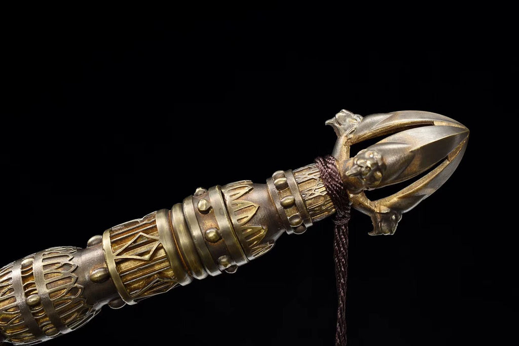 Mad Lion Dragon Scale Mace,Dragon scale mace,Folding pattern steel,Lon ...
