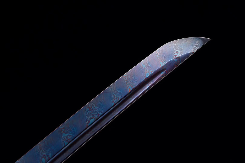 Waning Moon Katana,Janpanese Samurai sword,Hundred steelmaking pattern ...