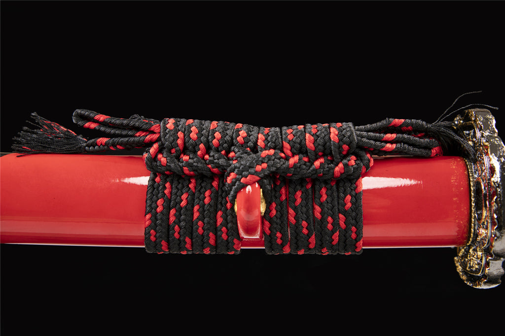 Two-Color Katana,Black and red,Wooden Katana,Japanese Samurai Sword,Ha ...