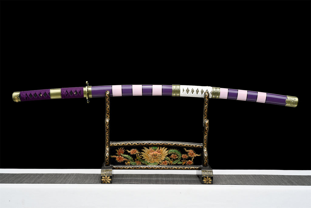Anime Sword,One Piece,Black Blade,Real Japanese Samurai Sword,Handmade ...