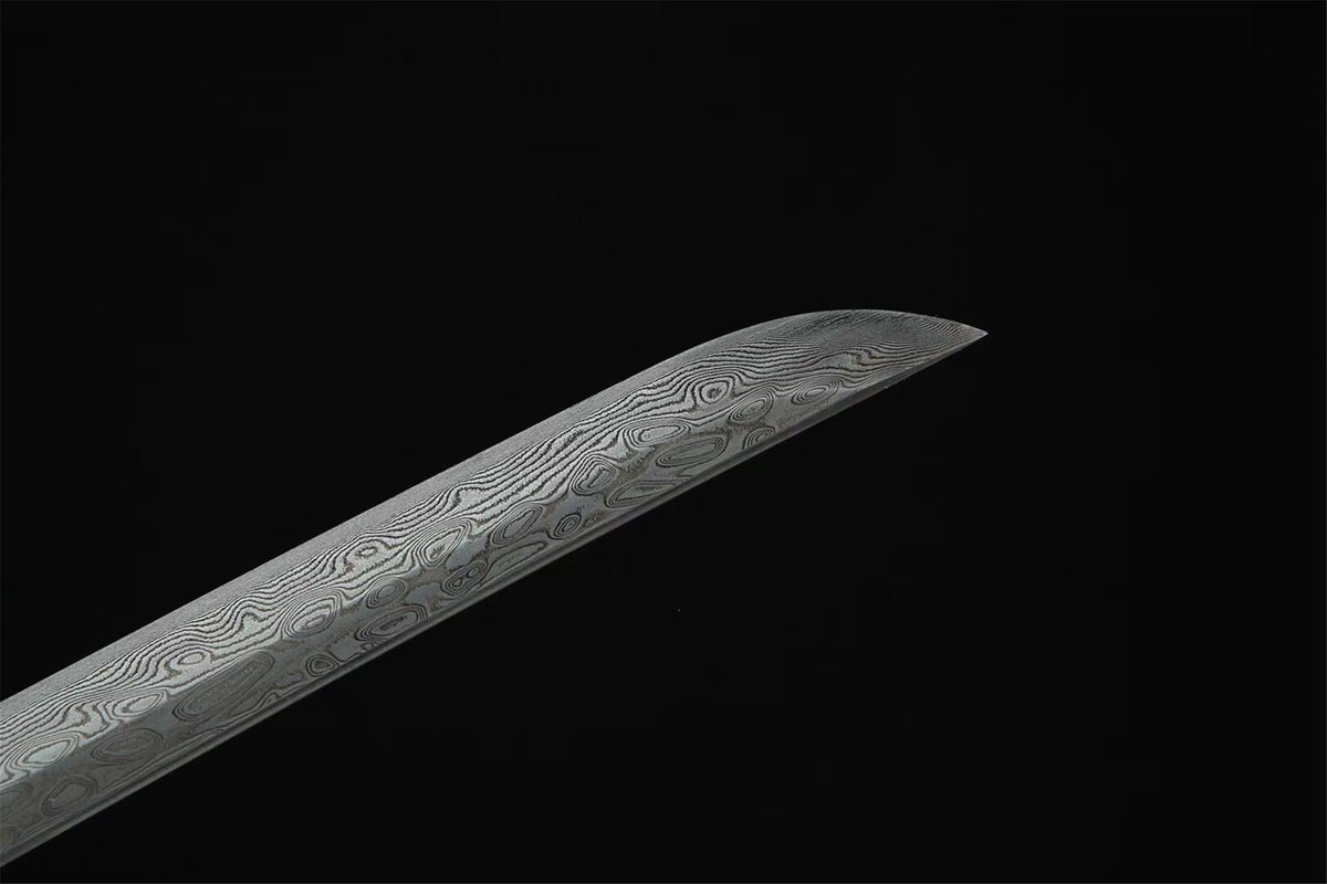 Damascus Steel, Carved Dragon Japanese Katana,Handmade Samurai sword,R ...