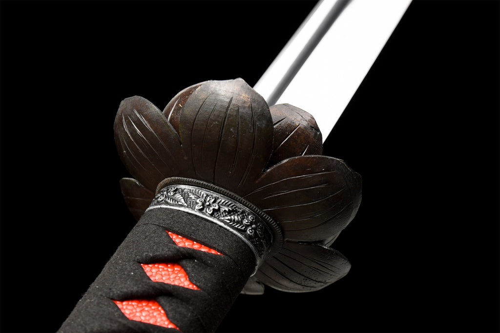 Undead Cut Ninjato Katana With Lotus Tsuba,Handmade Japanese Samurai S ...